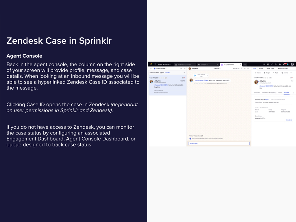 Sprinklr App Integration with Zendesk Support